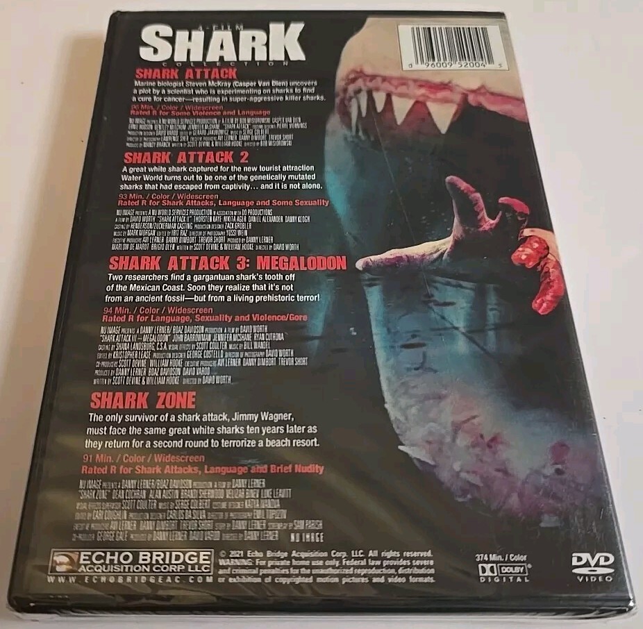 SHARK 4-FILM COLLECTION (Shark Attack 1, 2, 3 & Shark Zone) DVD - BRAND NEW | eBay