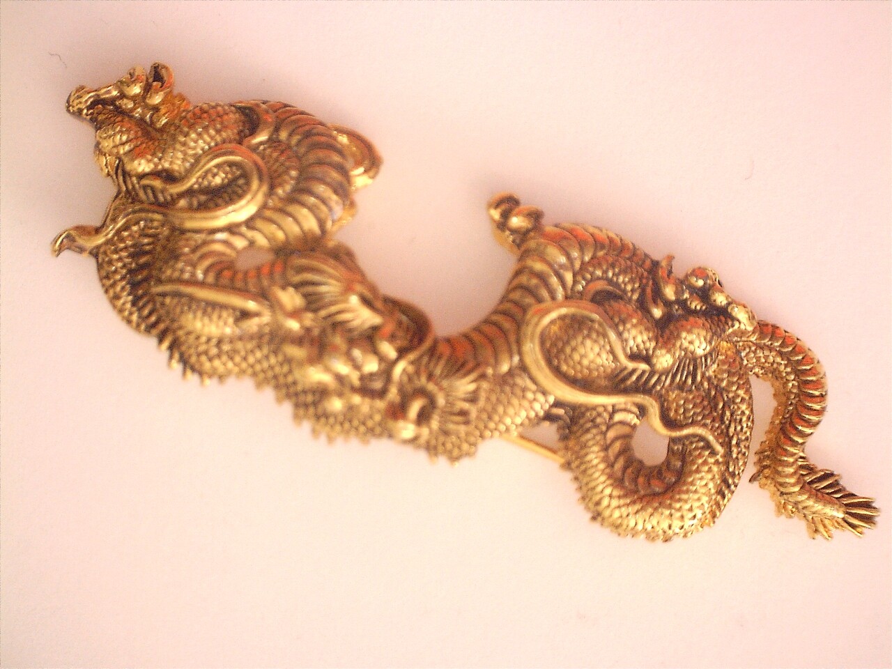 X Nice Almost 3 Inch Layered Gold Color Chinese Drago… - Gem