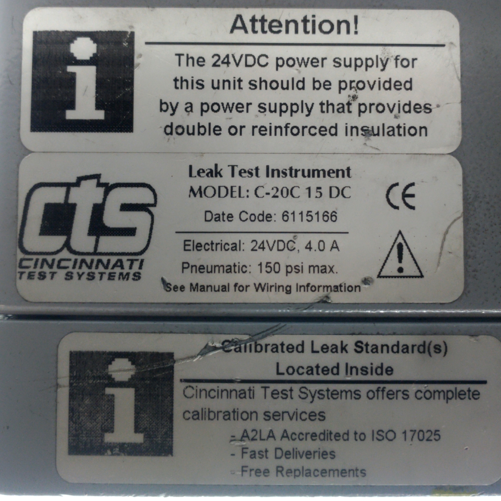 CTS Sentinel C-20C Pressure Decay Test System, 0-15PSI, RS232, 24VDC ...