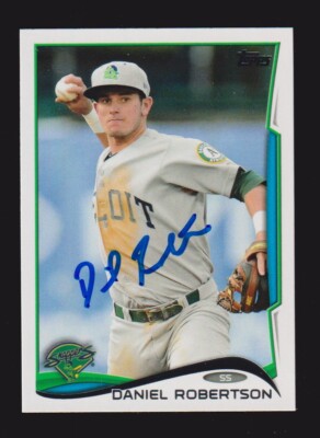 2014 TOPPS #56 Daniel Robertson ATHLETICS A's SIGNED AUTOGRAPH AUTO COA ...