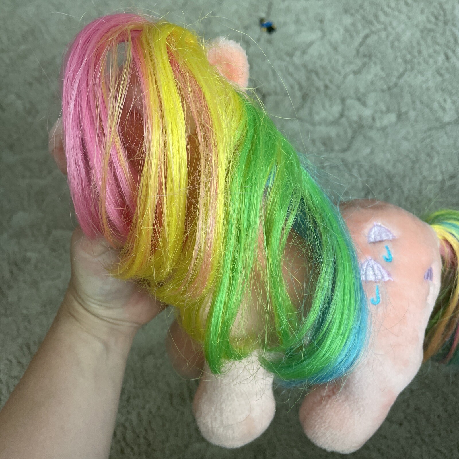 1984 VTG Hasbro Softies MY LITTLE PONY Plush Pink Parasol Umbrellas ...