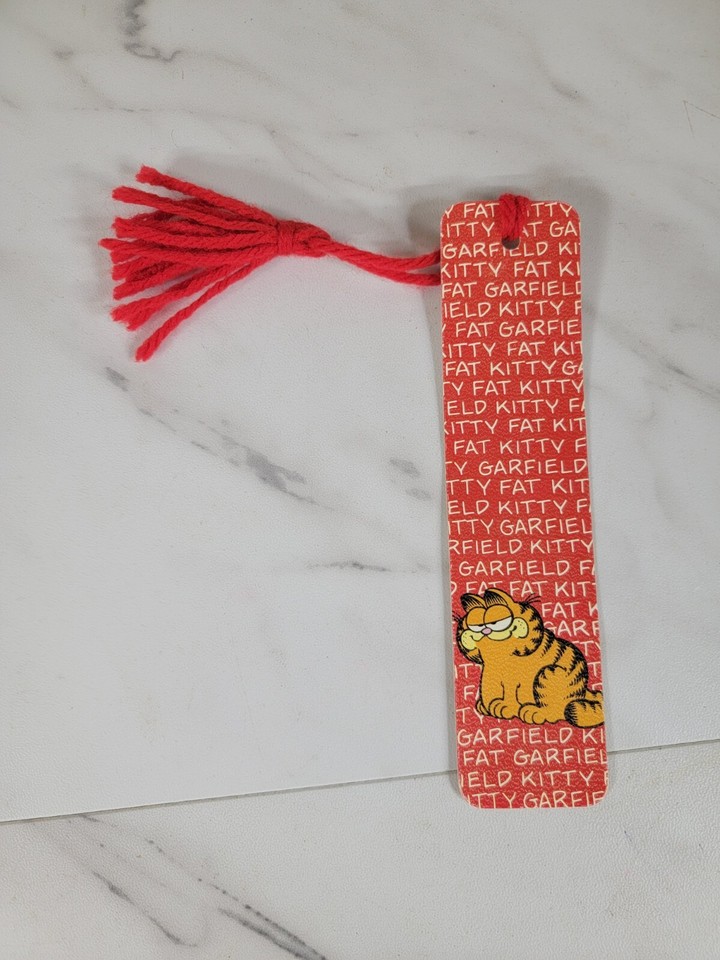 Vtg 1978 "Fat Kitty Garfield" red GARFIELD Cat Antioch BOOKMARK 80s! | eBay