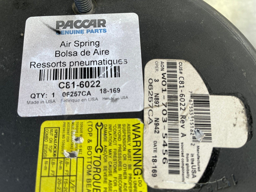C816022 W017035456 Peter Built Paccar Air Spring C81-6022 W01-703-54 | eBay