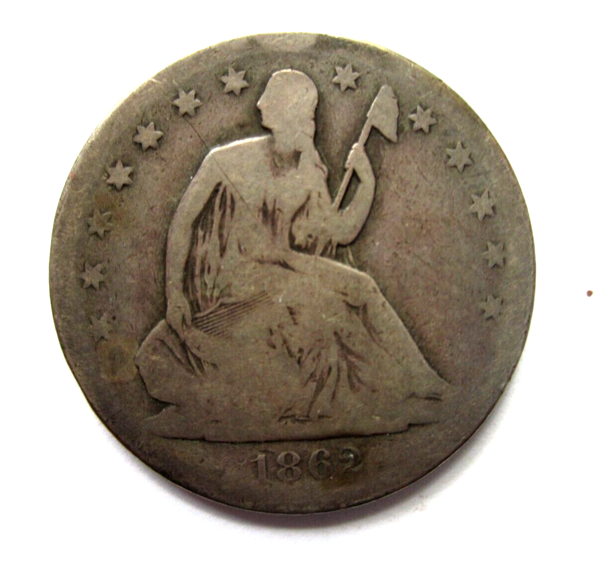1862-S SEATED LIBERTY HALF DOLLAR 50c COIN SAN FRANCISCO MINT NICE ...