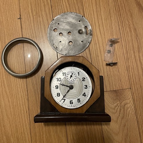 Vintage Gilbert Made In USA Desk Clock Watch Wood Untested | eBay