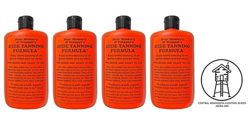 (PACK 4) Trapper's Hide & Fur Tanning Formula. 8 oz, Best Home Tanning ...
