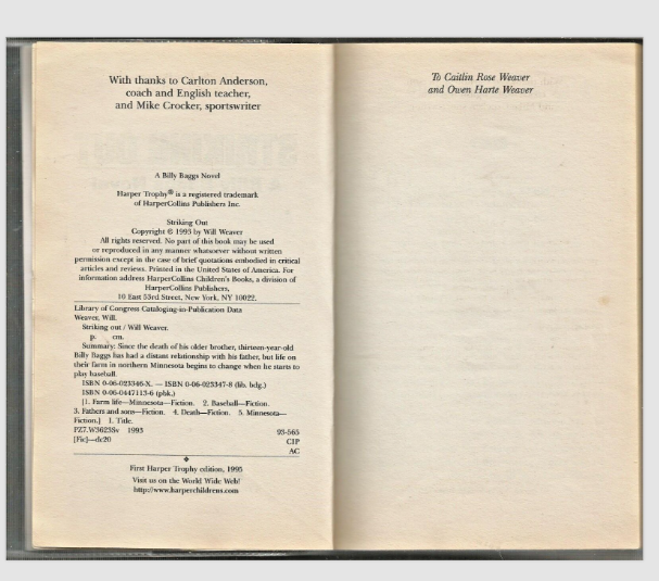 Striking Out by Will Weaver (1995,Paperback Novel ),Fiction. | eBay