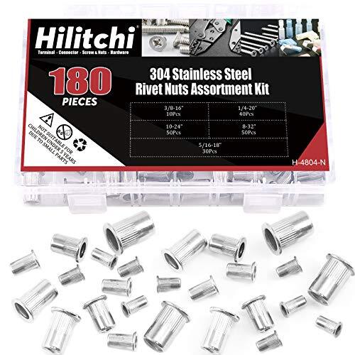 SAE Stainless Steel Rivet Nuts Threaded Insert Rivnuts (Assortment Kit ...