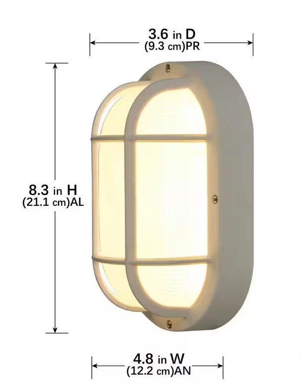 White LED Outdoor Bulkhead Light w/ CCT Color Switchable from 3000K ...