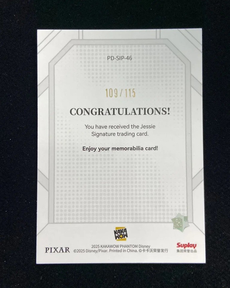 2025 Kakawow Phantom Disney Signature Purple #PD-SIP-46 Jessie Auto 109 ...