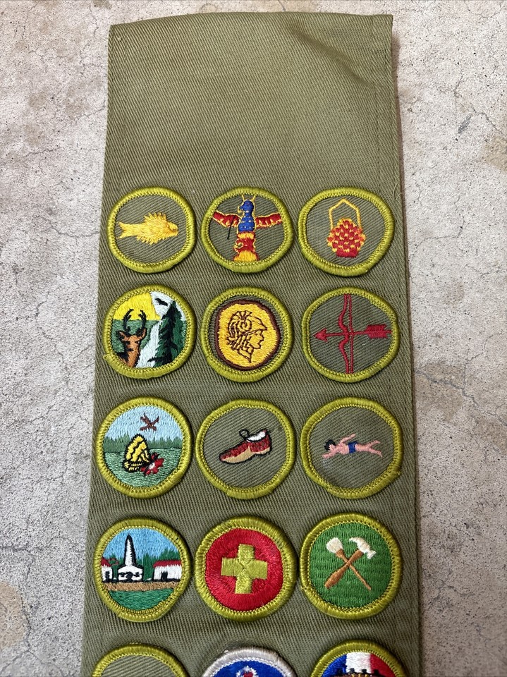 Vtg 1950s BOY SCOUTS OF AMERICA BSA Explorer Patch Sash Merit Badges 39 ...