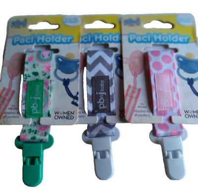NEW Paci Holder Fasten Strap Clip Pacifier Holder pbnj Lot 3 Different ...