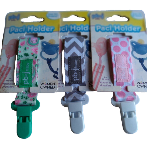 NEW Paci Holder Fasten Strap Clip Pacifier Holder pbnj Lot 3 Different ...