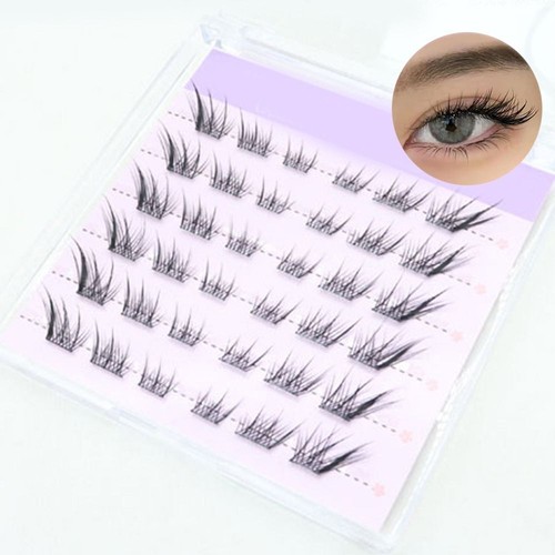 Wispy Self Adhesive Lashes 3D Cat Eye Individual Lashes DIY Lash ...