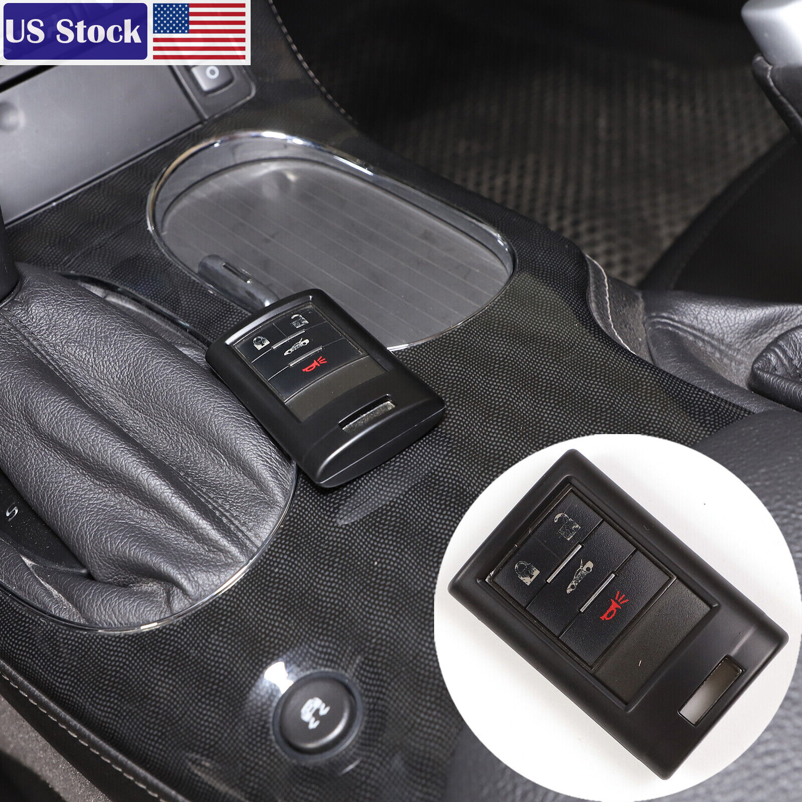 Matte Black Remote Key Fob Case Holder Cover For Corvette C6 05-13 C7 ...
