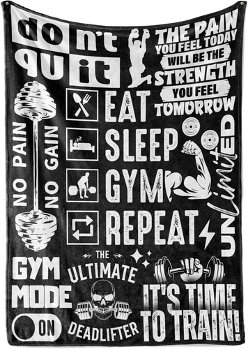 Workout Fitness Gym Gifts Throws for Men Women, Flannel Blanket for Gym ...