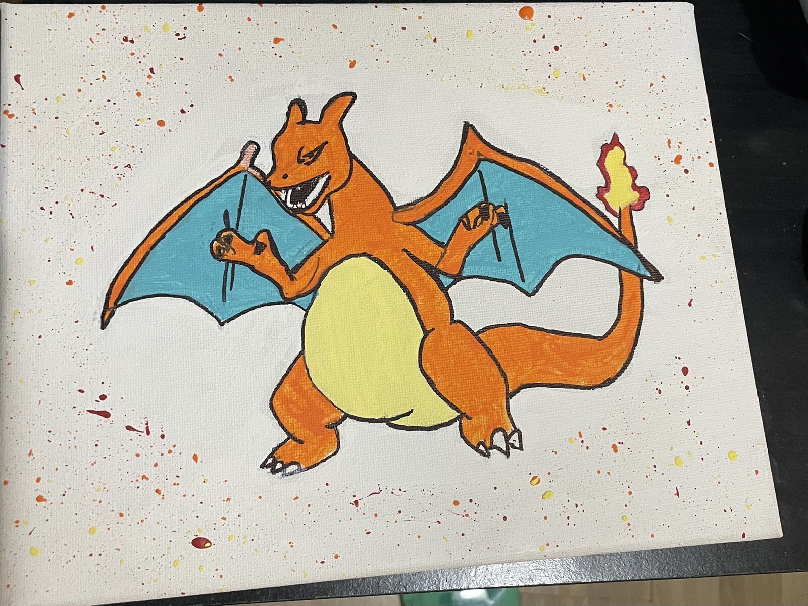 HANDMADE Pokémon Charizard canvas art! US Artist! Painting 8x10 Acrylic ...