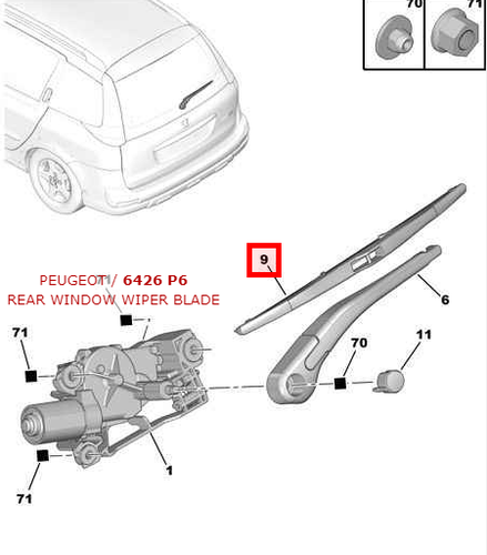 CITROEN C3 AIRCROSS Rear Window Wiper Blade YQ00056480 New Genuine | eBay
