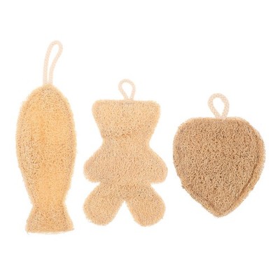3pcs Natural Loofah Sponge Exfoliating Body Scrubber: Shower Loofahs ...