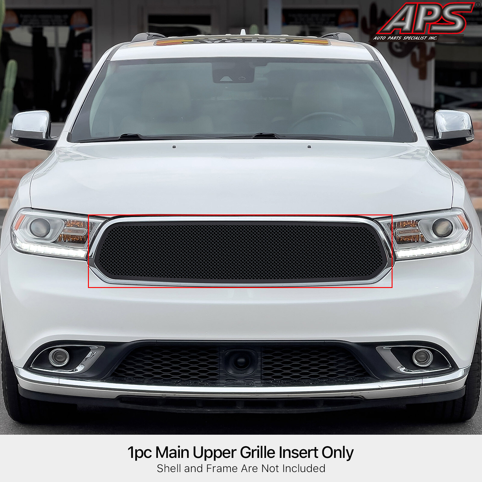 Fits 2014-2020 Dodge Durango Main Upper Stainless Black Mesh Grille ...