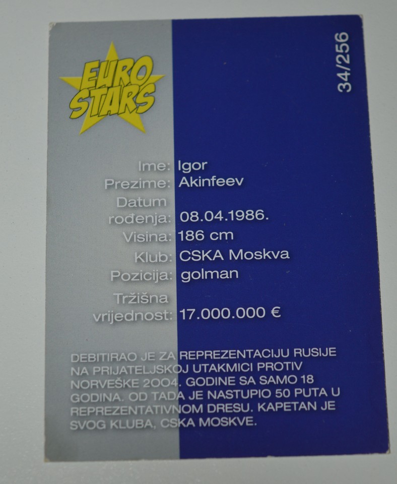 Igor Akinfeev Akinfejev Russia trading card 2012 rare | eBay