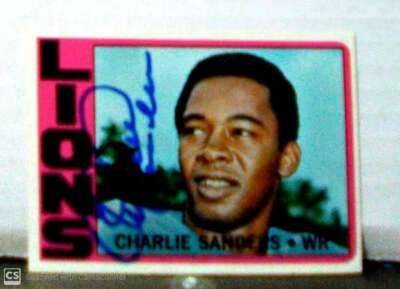 CHARLIE SANDERS SIGNED 72 TOPPS FOOTBALL CARD LIONS RIP! | eBay
