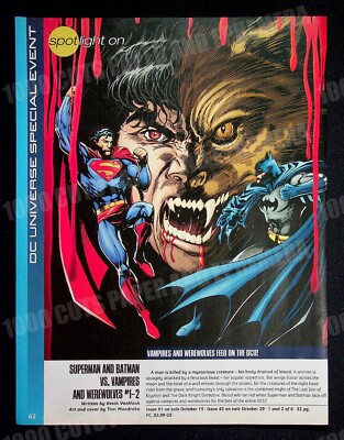 Superman & Batman vs Vampires & Werewolves DC Comics Print Magazine Ad ...