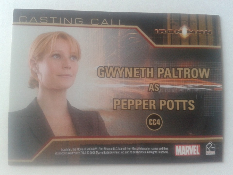 Iron Man - 2008 (Movie) - Casting Call Card CC4 - Gwyneth Paltrow (1:12 ...