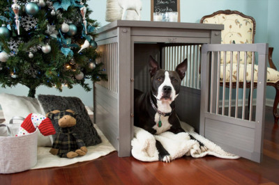 Dog Crate Large Pet Cage Kennel End Sofa Table Chew Proof Indoor Living ...