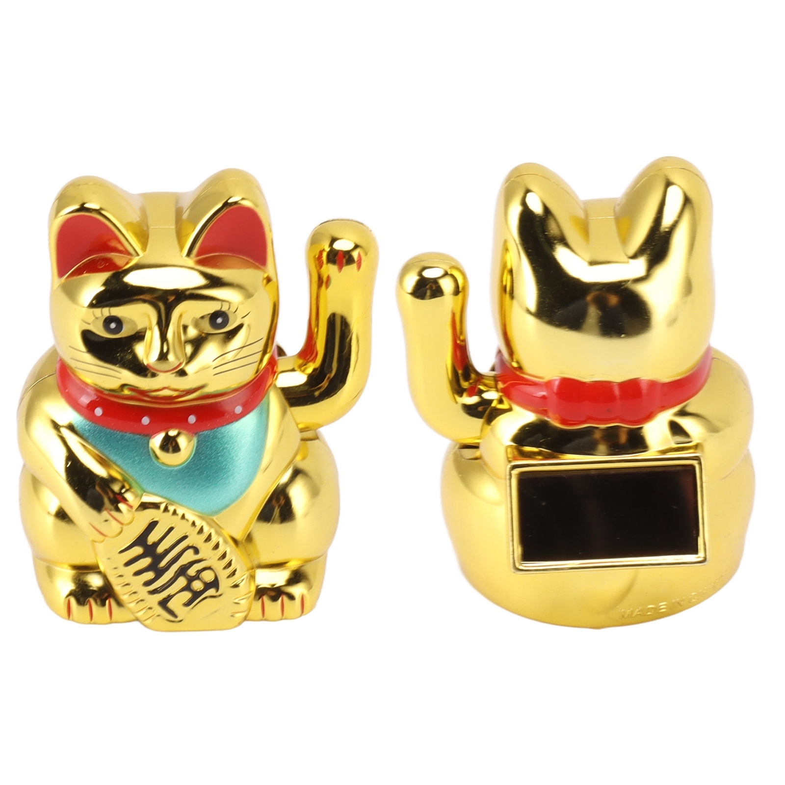 Solar Powered Waving Lucky Cat Solar Powered Gold Welcoming Waving Hand ...