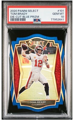 2020 Panini Select Tom Brady Die-Cut Blue Prizm GEM MT PSA 10 ...