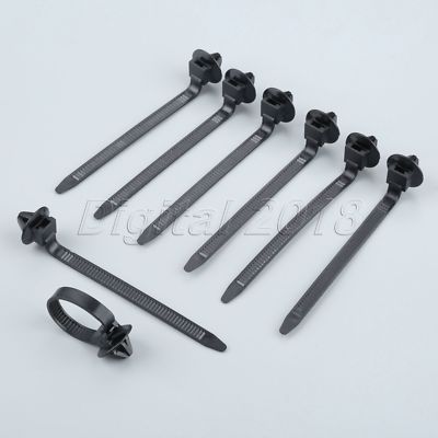 50x Nylon Universal Push Mount Clips Wire Ties Releasable Straps 5mm ...