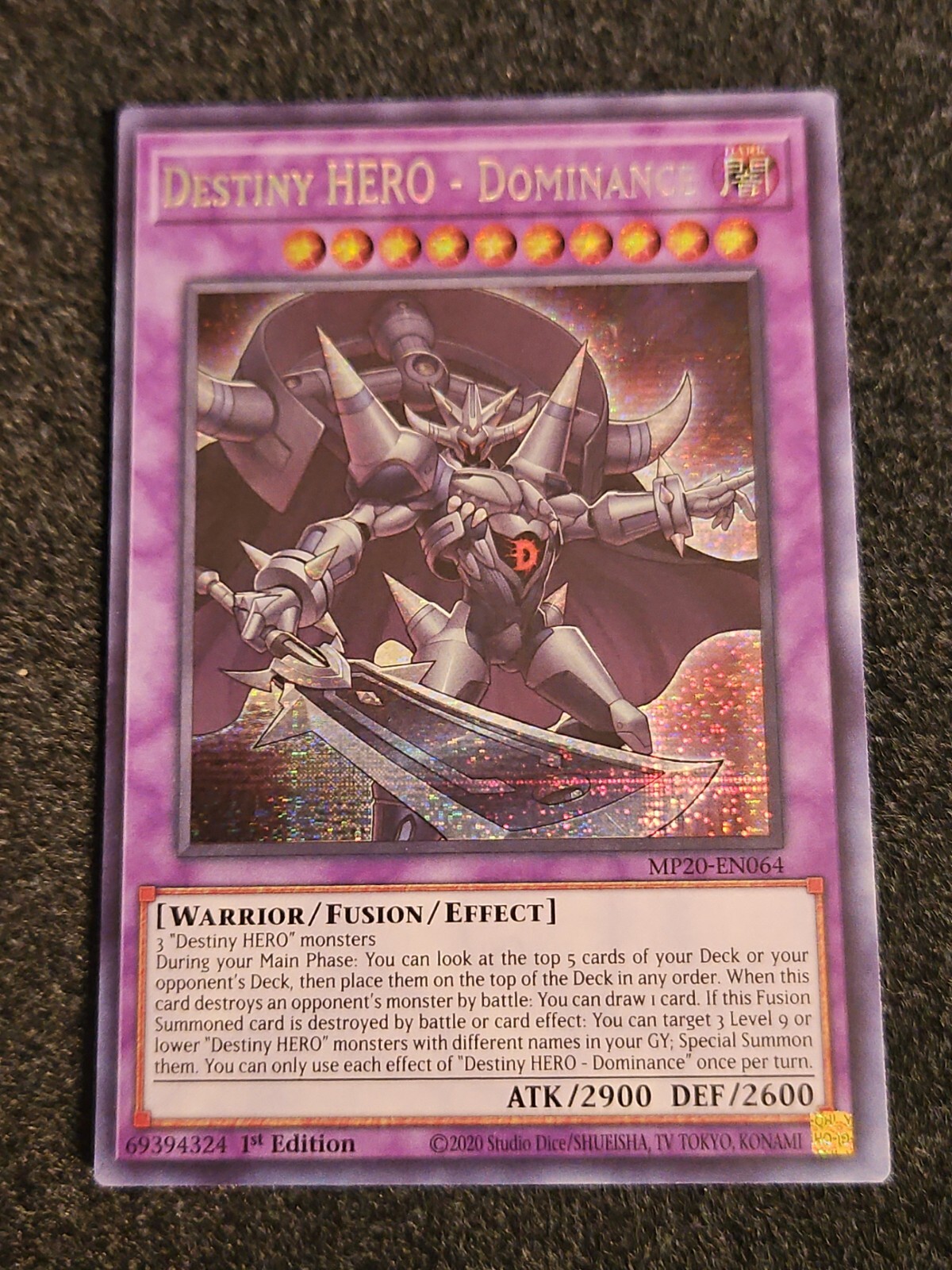 Yugioh Destiny HERO - Dominance MP20-EN064 Secret Rare 1st Ed NM | eBay