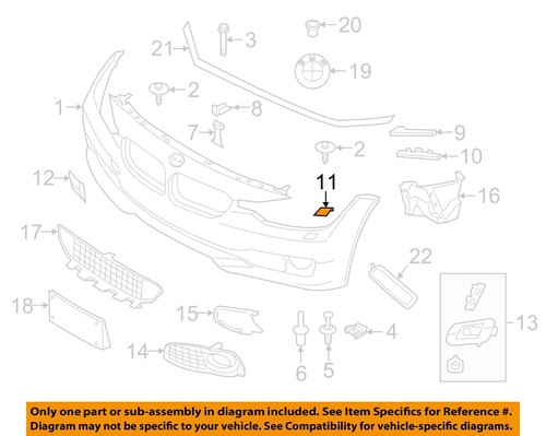 BMW OEM 14-20 428i Gran Coupe Bumper Components-Cover 51118060681 | eBay