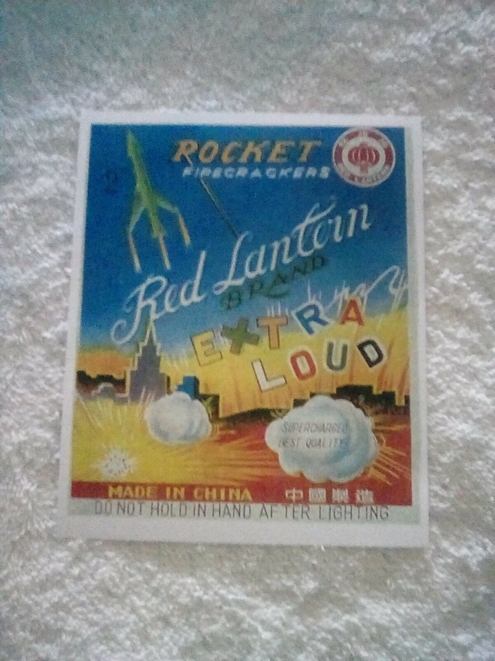 Vintage Firecracker Label (ROCKET) FIREWORK DOT CLASS C RARE 6/5 inch ...