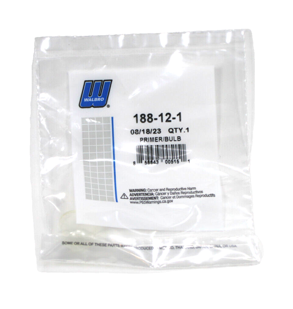 GENUINE WALBRO CARBURETOR PRIMER BULB 188-12-1 188121 | eBay