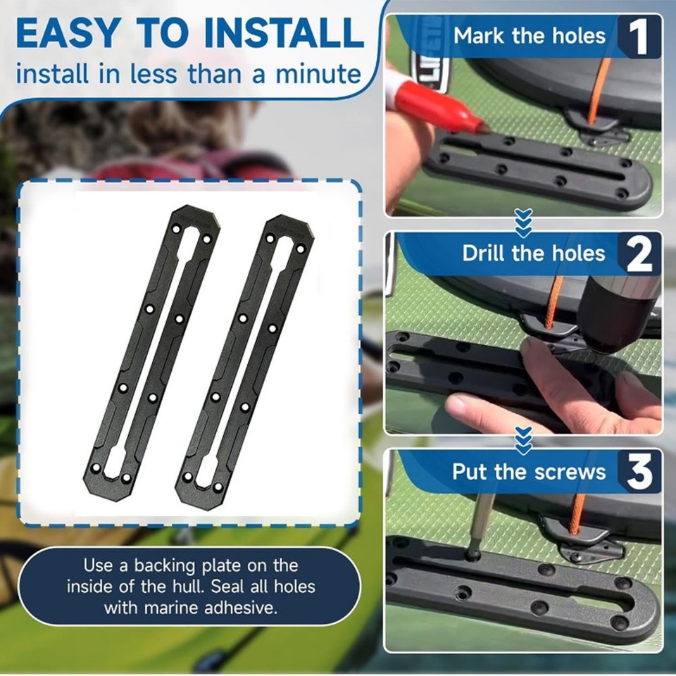 2Pcs 10.4Inch Low Profile Track, Kayak Track for Fishing Rod Holder ...