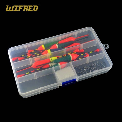 10PCS Fishing Float Mixed Colour with Tackle Box + Hooks Combo | eBay ...