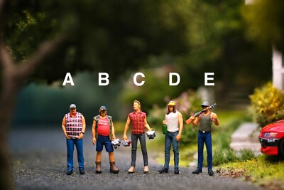 Miniature Figure Redneck H0 1/87 or Scale 1/64 for Diecast Train | eBay