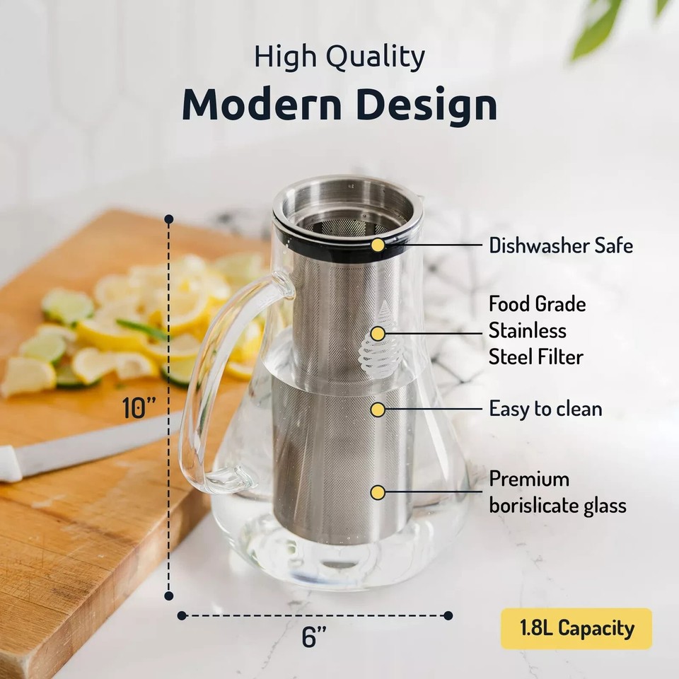 Replenish Glass Alkaline Water Pitcher - Long Lasting Water Filter ...