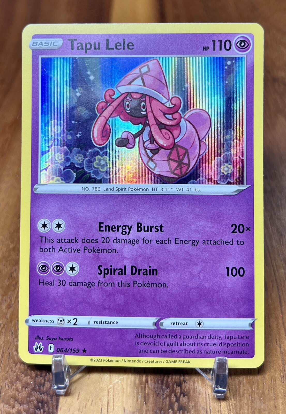 Tapu Lele 064/159 Holo Rare Crown Zenith Pokemon Card NM | eBay