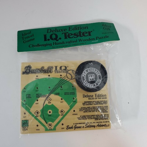 Deluxe Edition IQ Tester 1978 Wood Board Puzzle Peg Travel Baseball ...