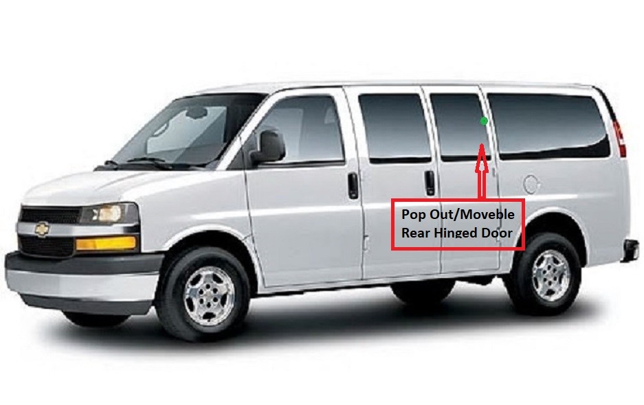 Fits 96-18 Chevy Express Driver Left Side Rear Hinged Door Window Glass ...