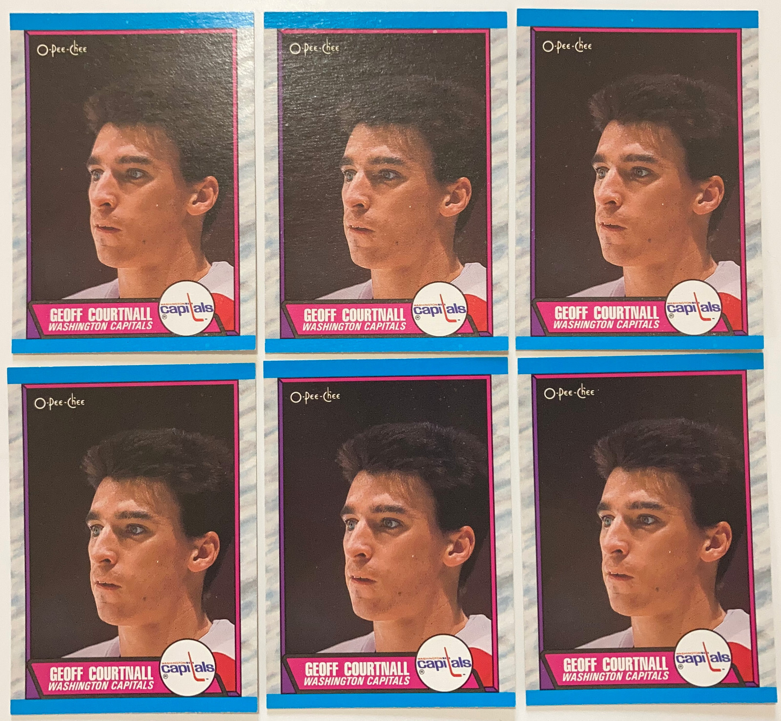 Geoff Courtnall Rookie Lot (6 Cards) 1989-90 O-Pee-Chee #111 Washington ...