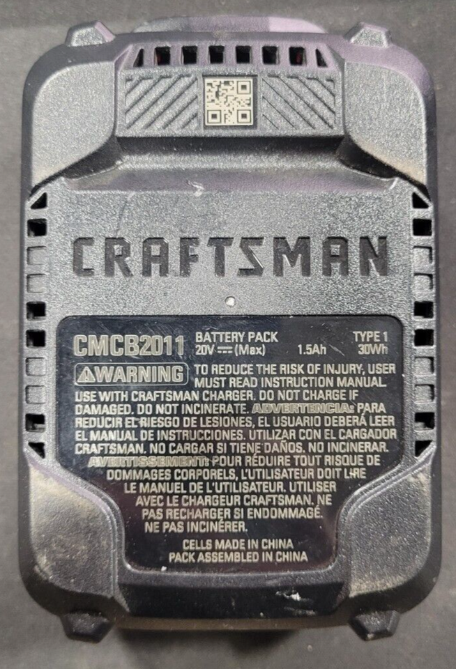 (Lot of 2 Batteries) CRAFTSMAN CMCB2011 V20 LITHIUM-ION 20V 1.5AH ...