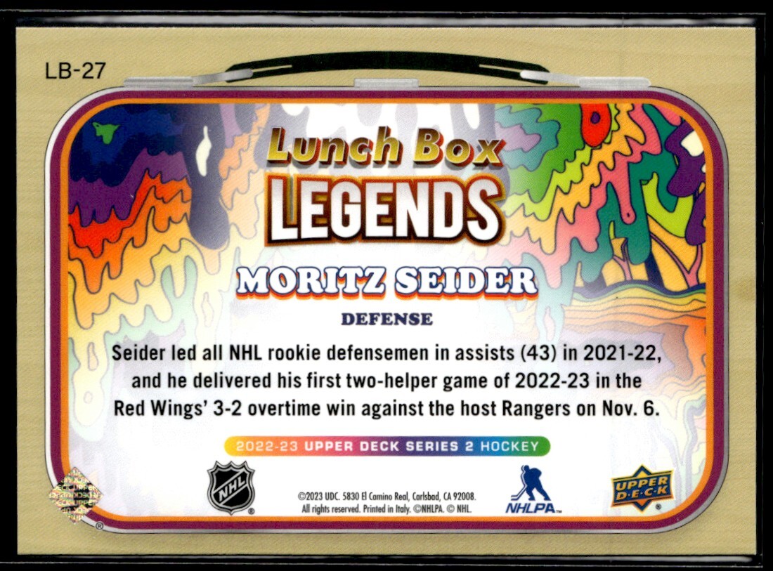 2022-23 UD Lunch Box Legends Moritz Seider #LB-27 H3R4K | eBay