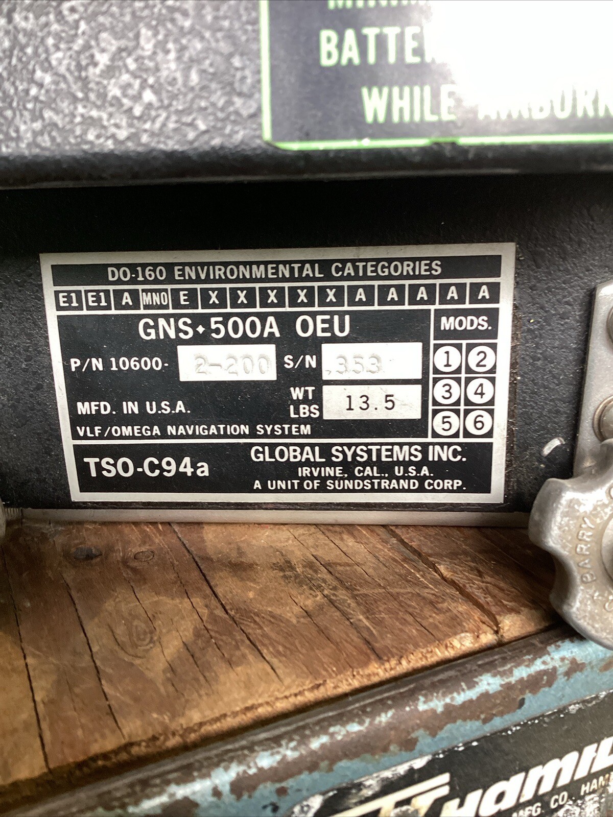 Global Systems GNS-500A Vlf/omega Navigation 106002200 TSOC94A | eBay