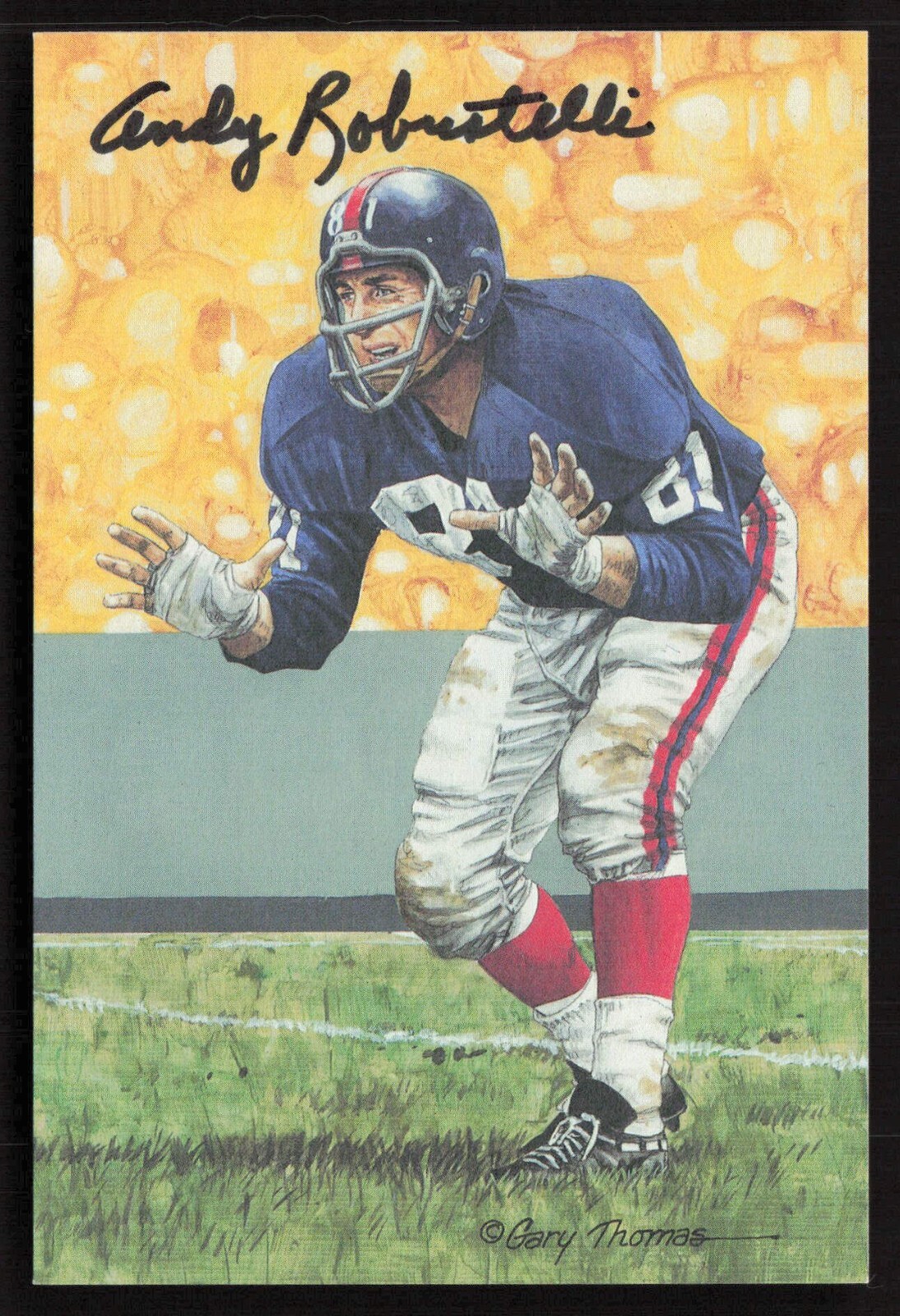 Andy Robustelli Auto Signed 1993 Goal Line Art GLAC Rams + Giants #4474 ...