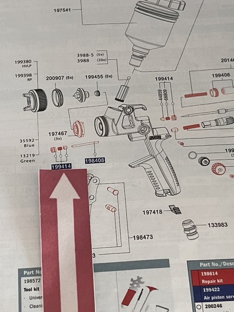 SATA 4400 Mini-jet Needle Packing Kit 199414 Mini Jet 4400b Repair ...