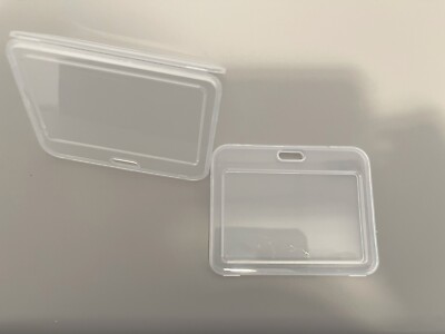 Two ID Card Visitor Pass Holder Double-Sided Transparent Employee ...